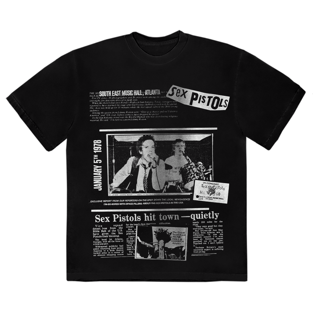 Live In The Usa 78 Atlanta T Shirt Sex Pistols Official Store