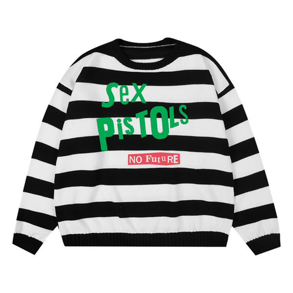 No Future Striped Sweater Sex Pistols Official Store